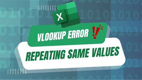 Vlookup In Excel Repeating The Same Value In Vlookup Vlookup Error