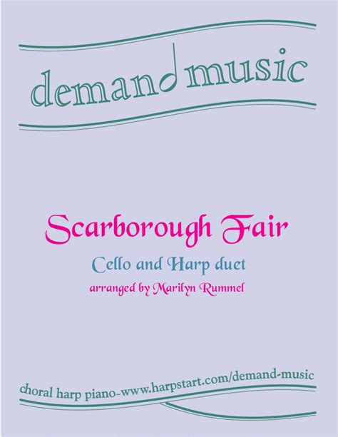 Scarborough Fair For Cello And Harp Duet Intermediate Level Lever Or