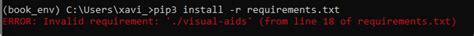 Issue With The Requirementstxt File Visual Aids Line · Issue 18
