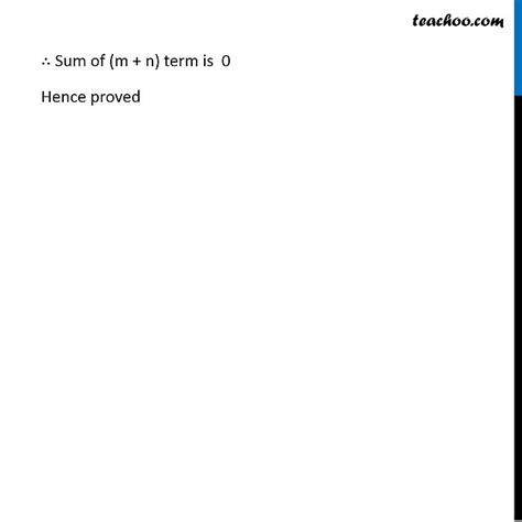 if sum of first m terms of an ap is same as sum of its first n terms
