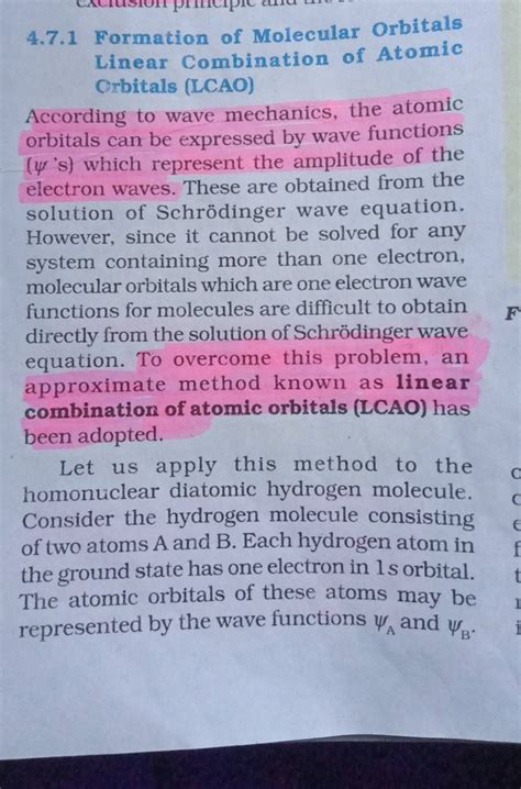 4 7 1 Formation Of Molecular Orbitals Linear Combination Of Atomic Orbita