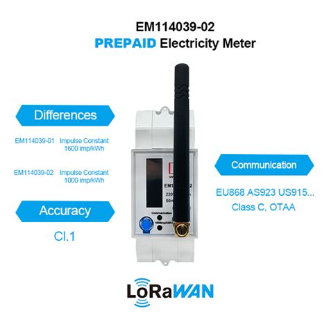 Em114039 02 Mid Prepaid Prepayment Lora Lorawan Longfi Din Rail Smart Energy Meter Factory