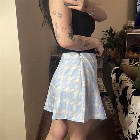 Cute Lil Plaid Skater Skort 💙 Size 8 Bought From Depop