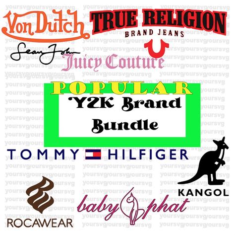 Y2k Popular Clothing Logos Svg Dfx Png Eps Etsy Ireland