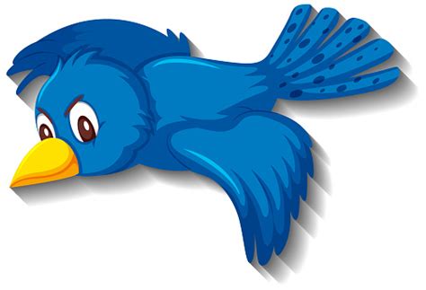 Karakter Kartun Burung Biru Yang Lucu Ilustrasi Stok Unduh Gambar