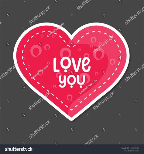 Red Love Sticker Set Vector Art Stock Vector Royalty Free Shutterstock