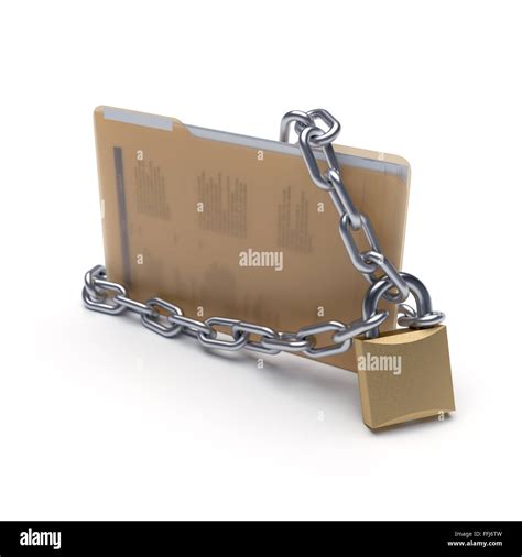 Plastic Folder Lock And Chain Isolated On White Stock Photo Alamy