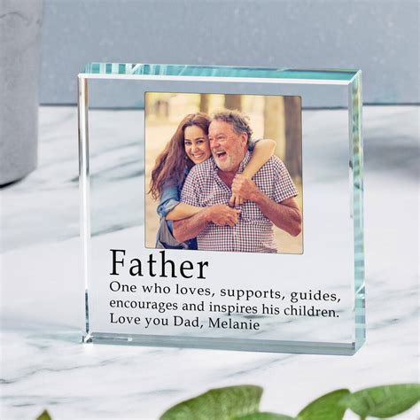 Personalised Defintion Of Dad Glass Token By Uniqueful