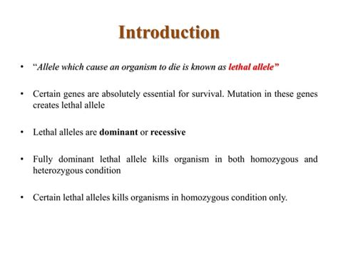 Lethal Allele Pptx Genetics Science
