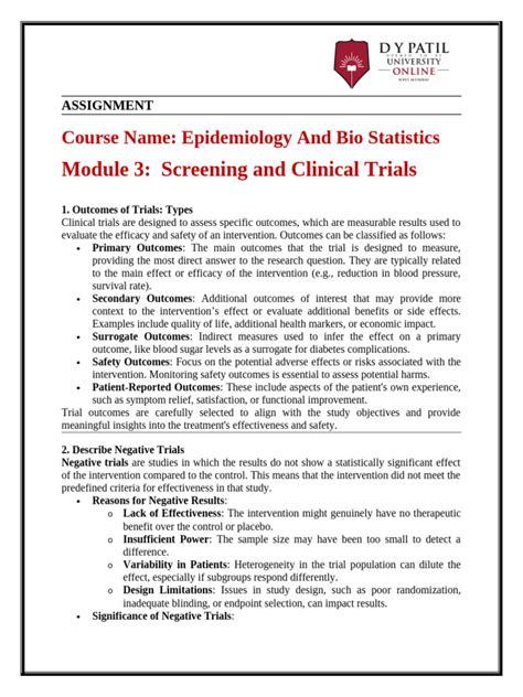 Clinical Trial Outcomes And Considerations Pdf Clinical Trial