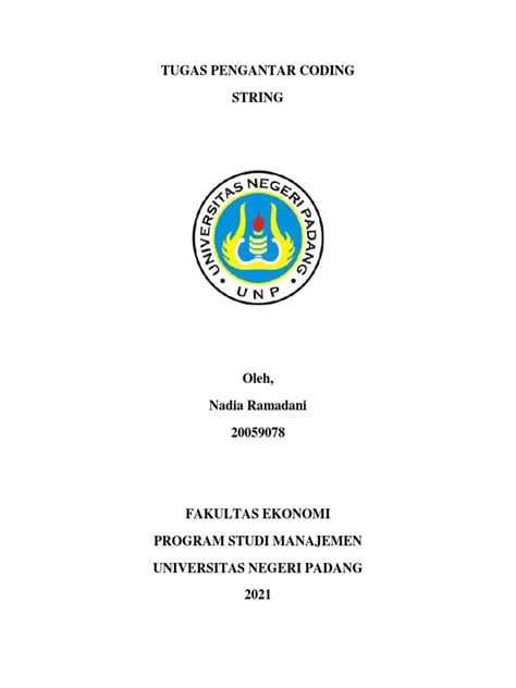 Tugas Coding String And Palindrom Pdf Metode And Bahan Ajar Komputer