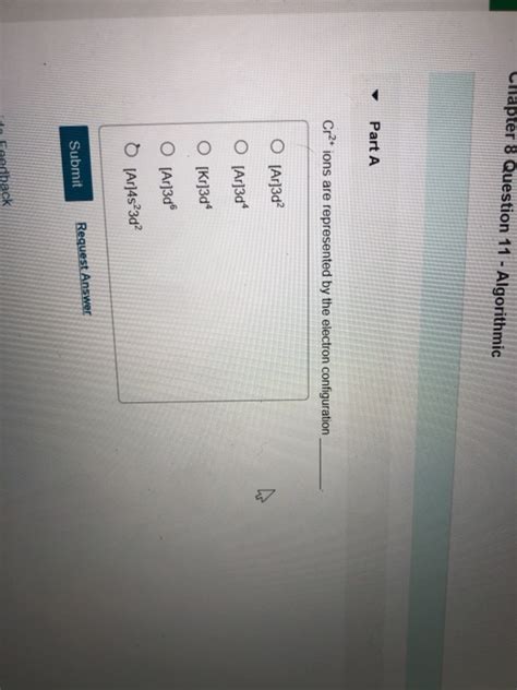 Solved Chapter 8 Question 11 Algorithmic Part A Cr2 Ions