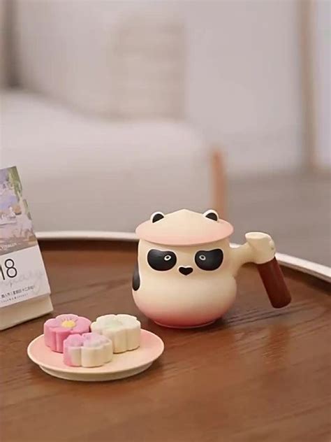 Fe ถ้วยน้ำชาแพนด้าของขวัญกิจกรรมสร้างสรรค์ชาเซรามิกถ้วยแยกกาแฟถ้วยกรอง