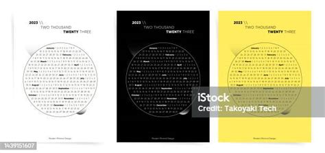 2023 간단한 미니멀리스트 달력 포스터 세트 한 주가 일요일에 시작됩니다 A4 템플릿입니다 인쇄를 위한 현대적인 월간 달력
