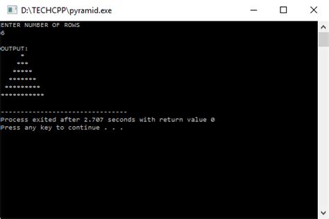 C Program To Print Pyramid DEVCPP GCC TECHCPP