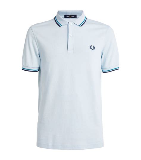 Mens Fred Perry Blue Twin Tipped M3600 Polo Shirt Harrods Uk