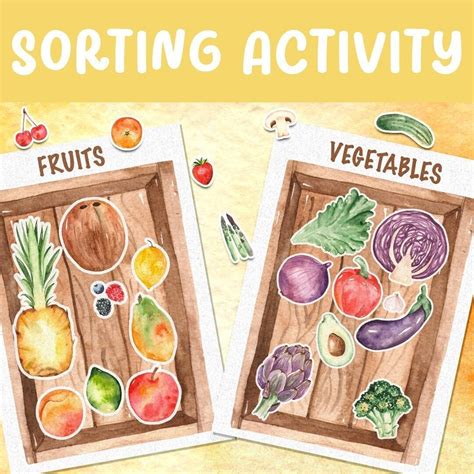Fruit And Vegetable Sorting Activity For Homeschool Pre K Or