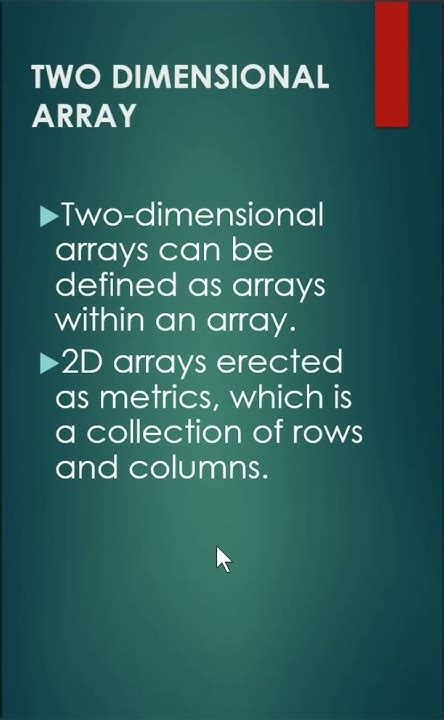 Mastering Two Dimensional Arrays Easily Youtube