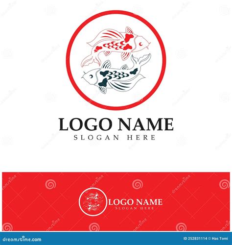 Koi Fish Logo Design Vector Template Stock Vector Illustration Of