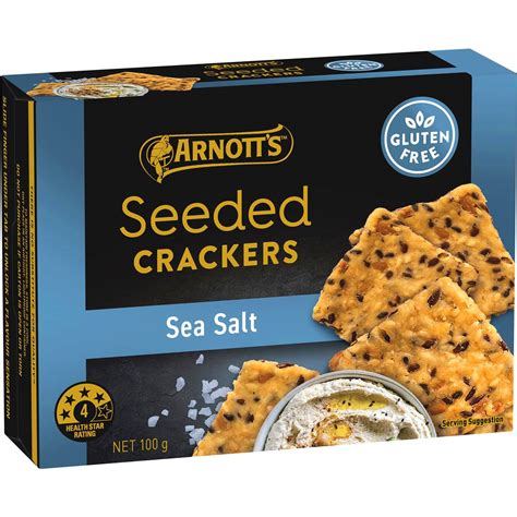 Arnotts Seeded Crackers Sea Salt 100g Woolworths
