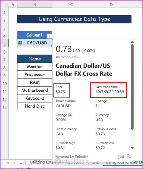 How To Convert Cad To Usd In Excel 4 Easy Ways Exceldemy