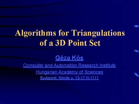 Algorithms For Triangulations Of A 3 D Point
