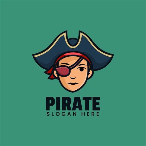 Vector Logo Ilustración Mascota Pirata Estilo Dibujos Animados Vector