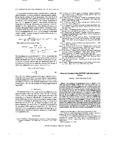 Pdf Direction Finding Using Esprit With Interpolated Arrays