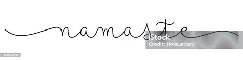 Namaste Black Monoline Calligraphy Banner Stock Illustration Download