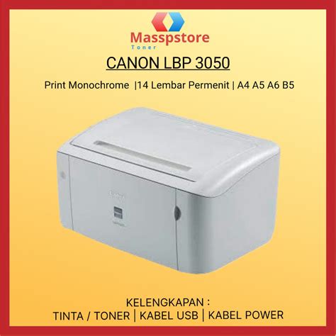 Jual Printer Canon Lbp 3050 Printer Canon Laser Monokrom Printer Canon