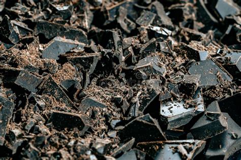 Pile Broken Dark Chocolate Bar On Background Closeup Sweet Food Stock Photo Image Of