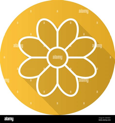 Camomile flat linear long shadow icon. Flower. Vector line symbol Stock Vector Image & Art - Alamy