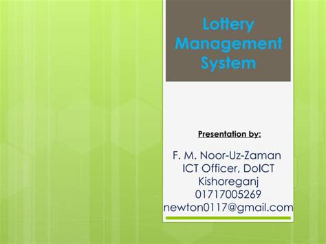 Presentationlottery Database Introduction Ppt