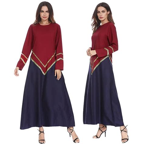 Vintage Women Muslim Long Sleeve Maxi Dress Islamic Abaya Kaftan Lady