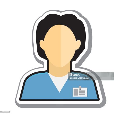 평면 디자인 다양한 의료 전문가 테마 아이콘 그림자 간호사에 대한 스톡 벡터 아트 및 기타 이미지 간호사 건강관리와 의술