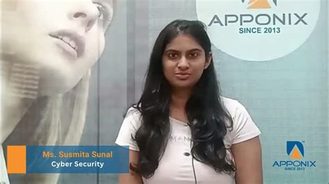 Testimonial By Susmita Sunal On Cyber Security At Apponix Technologies