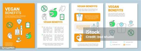 채식 혜택 브로셔 템플릿 레이아웃 비건 라이프 스타일 장점 전단지 선형 일러스트와 소책자 인쇄 디자인 잡지 연례 보고서 광고 포스터에 대한 벡터 페이지 레이아웃 잡지에 대한