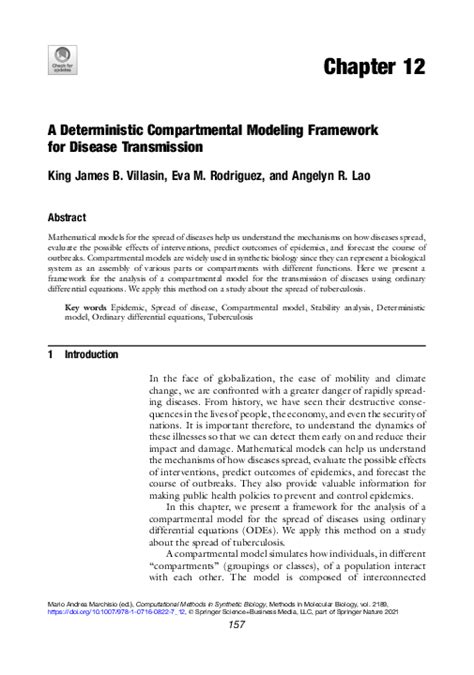 Pdf A Deterministic Compartmental Modeling Framework For Disease