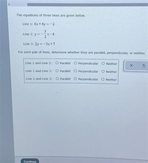 Solved The Equations Of Three Lines Are Given Below Line Chegg Com
