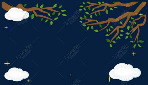 가지와 흰 구름이있는 단순한 경계 Png 일러스트 무료 다운로드 Lovepik