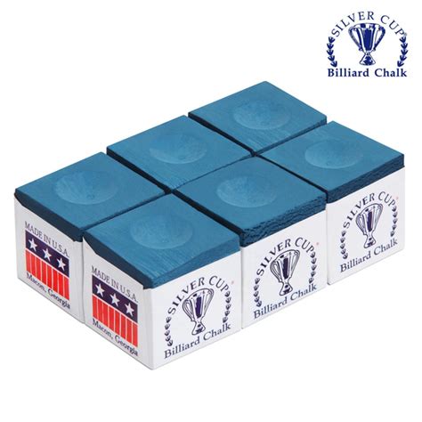 Мел для бильярда Сильвер Кап синий / Silver Cup Blue, 6 шт. - купить с ...
