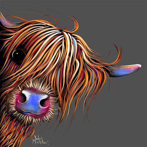Highland Cow Print Scottish X27 Sugar Lump On Painting By Matthews