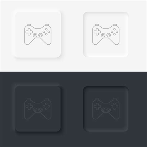 Joystick Game Controller Gaming Neumorphic Style Button Line Icon Vector Art At Vecteezy