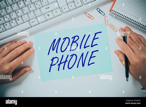 Inspiration Showing Sign Mobile Phone Word Written On A Handheld Device Used To Send Receive