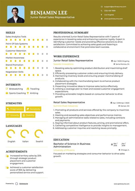 10 Retail Sales Representative Resume Samples And Templates For 2025