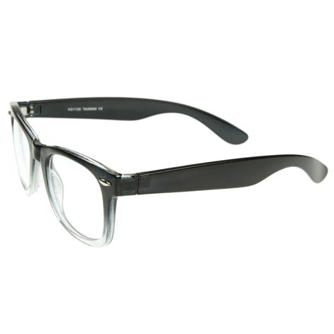 Two Tone Retro Color Fade Clear Lens Horned Rim Glasses 8536 Zerouv