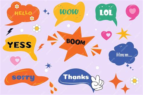Premium Vector | Cartoon speech bubbles comic speech balloons for greeting and expressing ...