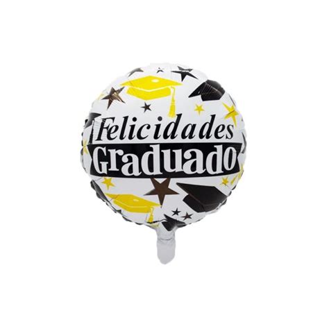 Globos Metalizados Graduación 18 Surtidos Con Varilla 10 uds Aqua