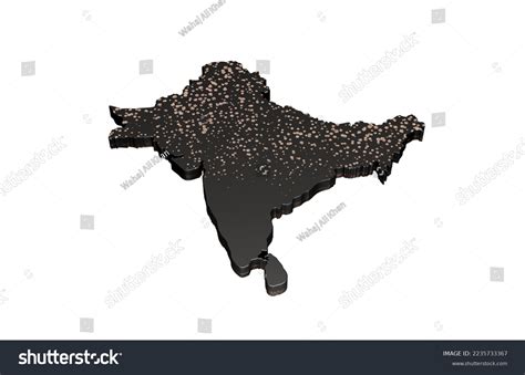 Indian Subcontinent Metallic Premium Black Map Stock Illustration