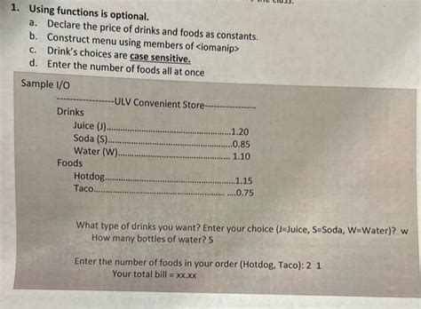 Solved Using Functions Is Optional A Declare The Price Chegg